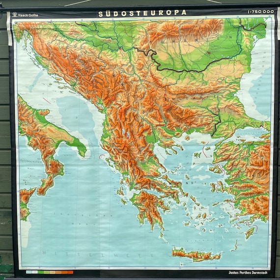 Southern Europe Physical Map