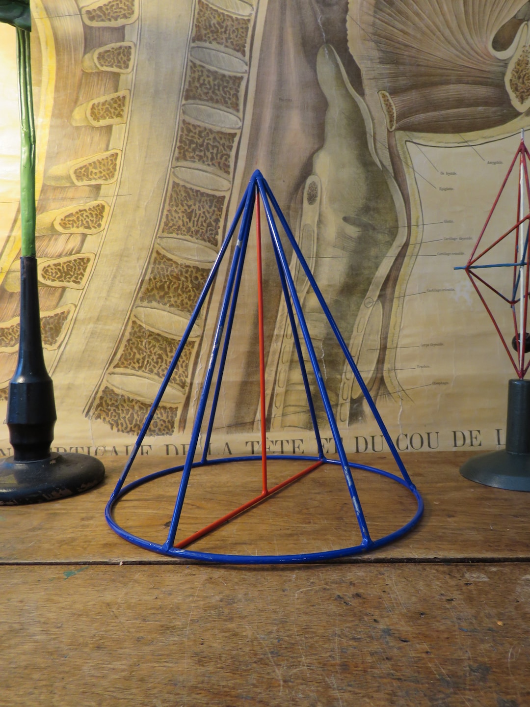Vintage CONE GEOMETRIC SHAPE Educational Model 1950s Maths Model Solid ...