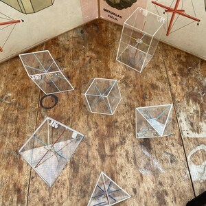 Vintage Perspex GEOMETRIC SHAPES Set of 6 Educational Models MATHS ...