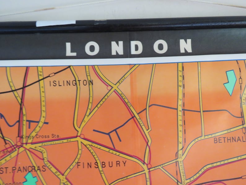 Rare Vintage LONDON CITY MAP by Haack Gotha Roll Down | Etsy