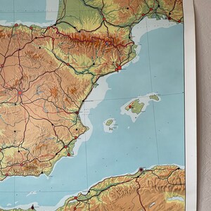 Vintage Map of SPAIN &PORTUGAL Educational Geographical Map Circa 1970 ...