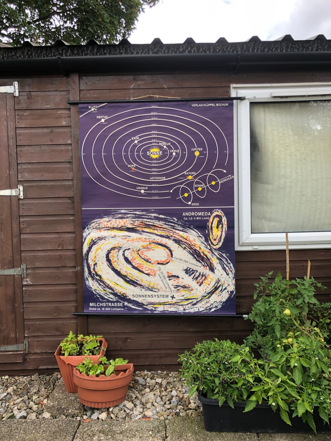 Vintage School Chart OUR GALAXY & ANDROMEDA Education Chart Space ...