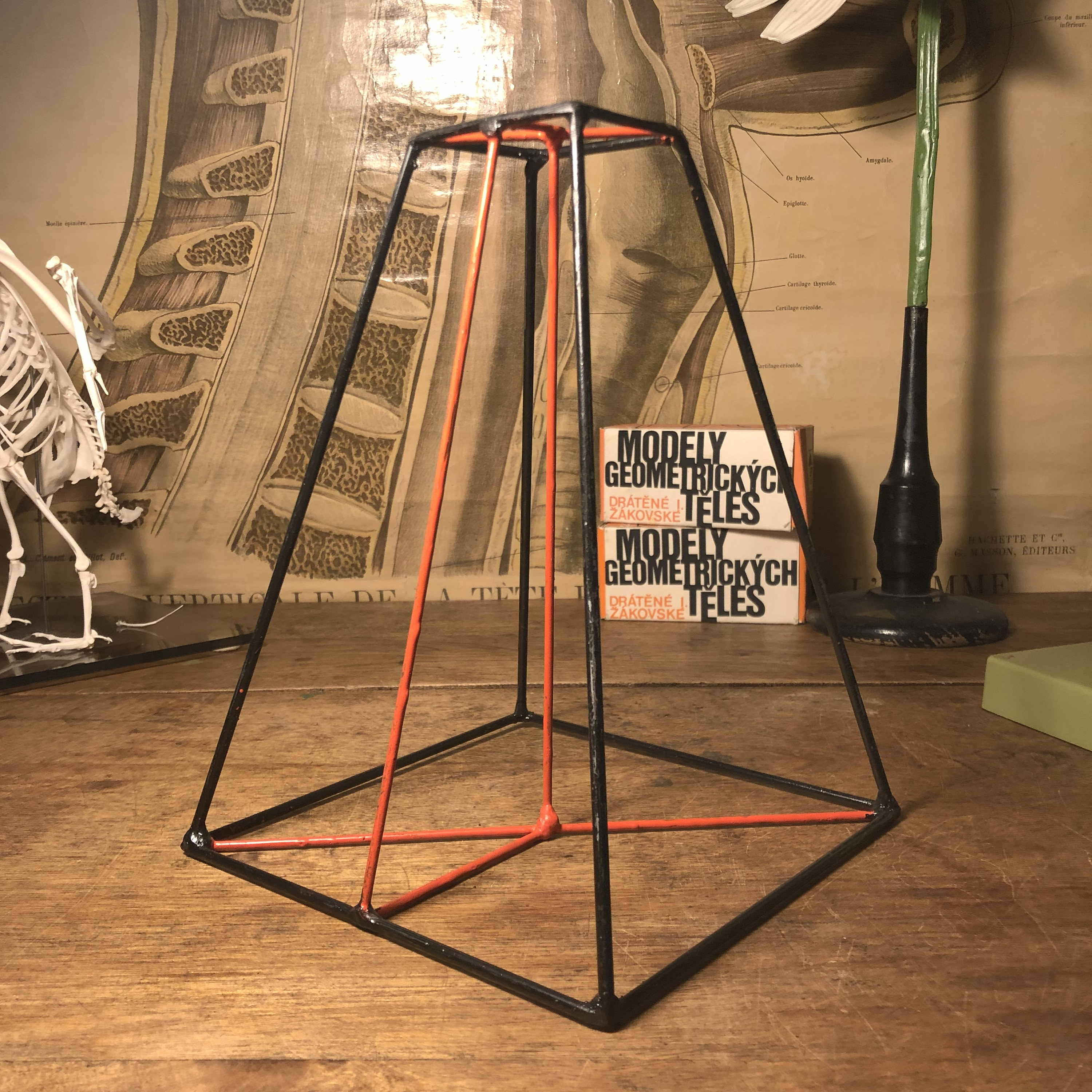 Vintage Flat Top PYRAMID GEOMETRIC SHAPE Educational Model Maths Visual ...