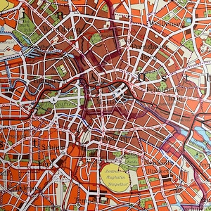 Vintage BERLIN Map by Westermann Roll Down Linen Backed School Map 1970 ...