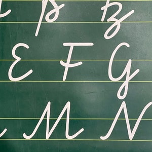 Vintage CALLIGRAPHY CURSIVE Handwriting Educational School Chart ...