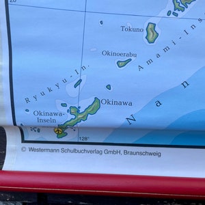 Vintage Map JAPAN School Wall Chart Educational Map Roll Down /pull ...