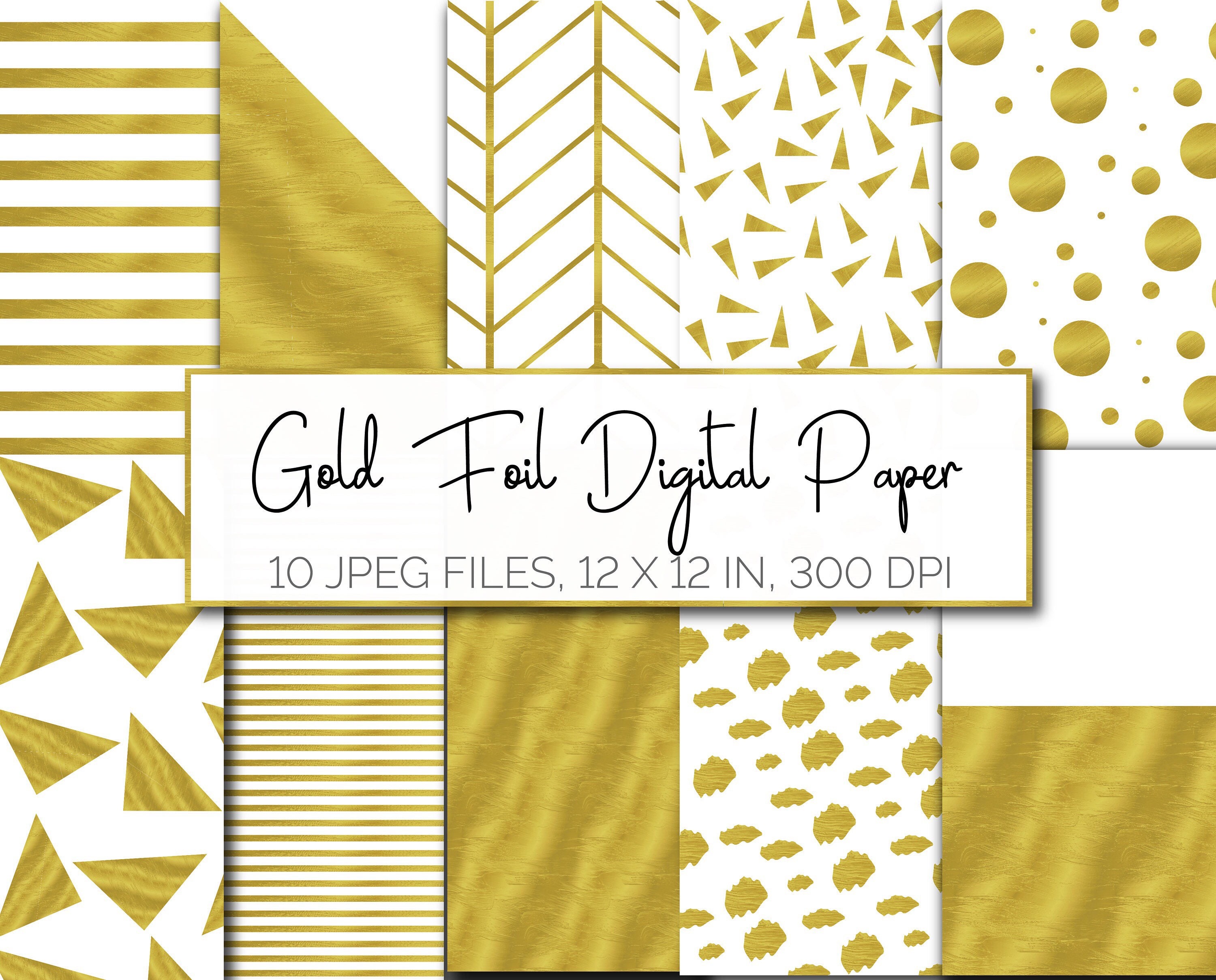 Gold Foil Digital Paper/ Backgrounds/ Scrapbooking/ Wallpaper ...