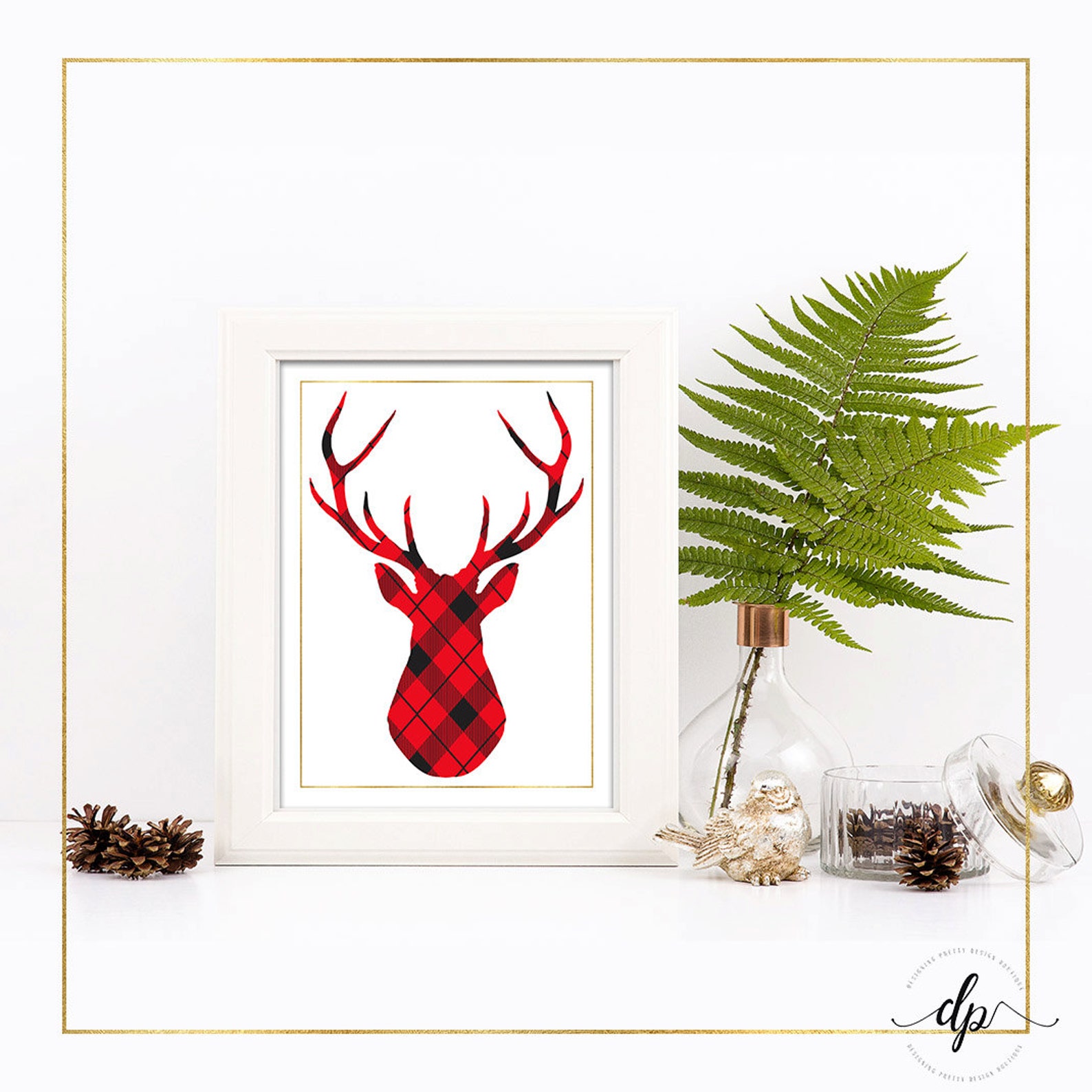 Christmas Digital Download/ Instant Download/ Moose Printable/ Holiday ...