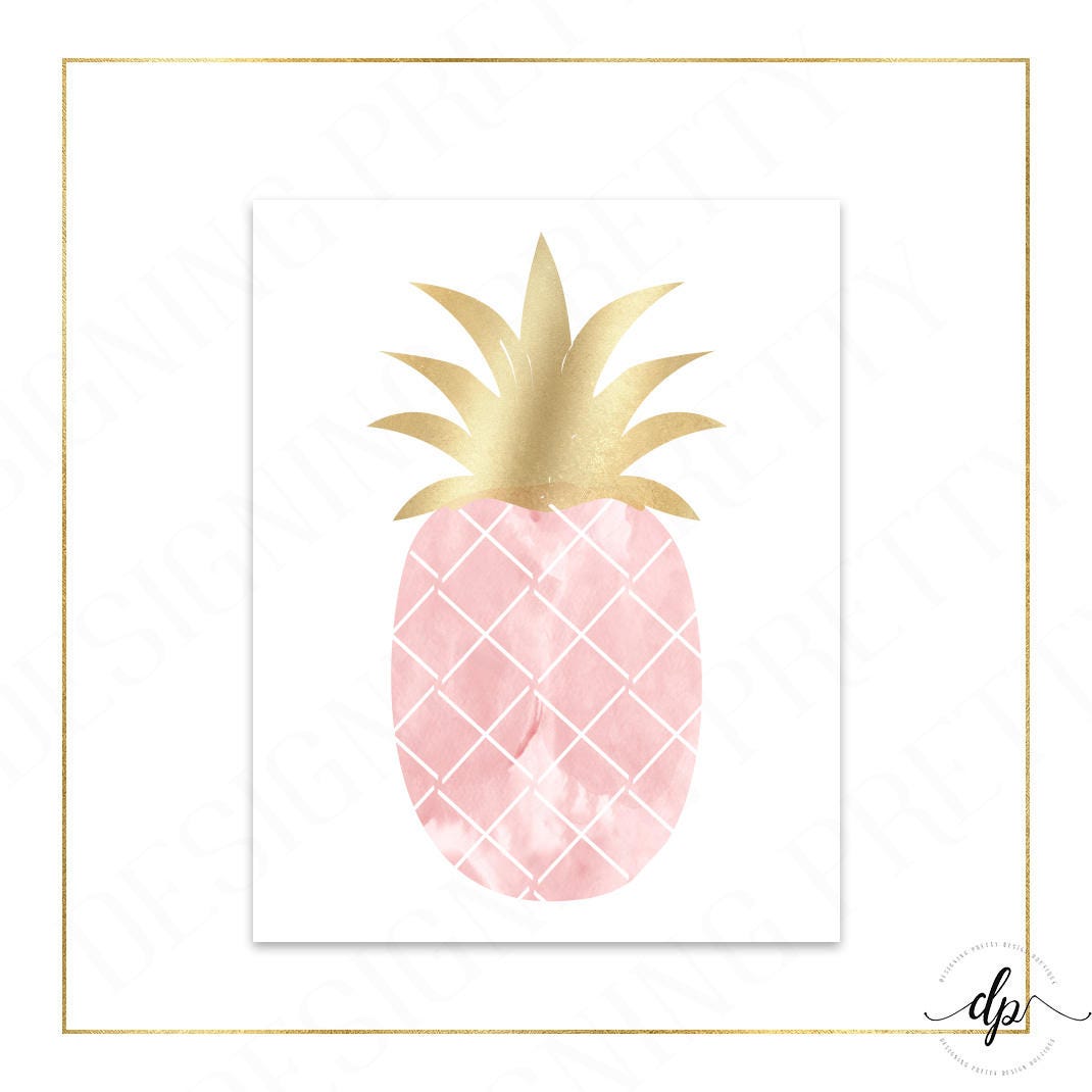 Pink and Gold Pineapple Printable/ Instant Download/ Instant Print ...