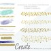 Watercolor and Gold Clipart, Gold Brush Strokes, Watercolor Brush ...