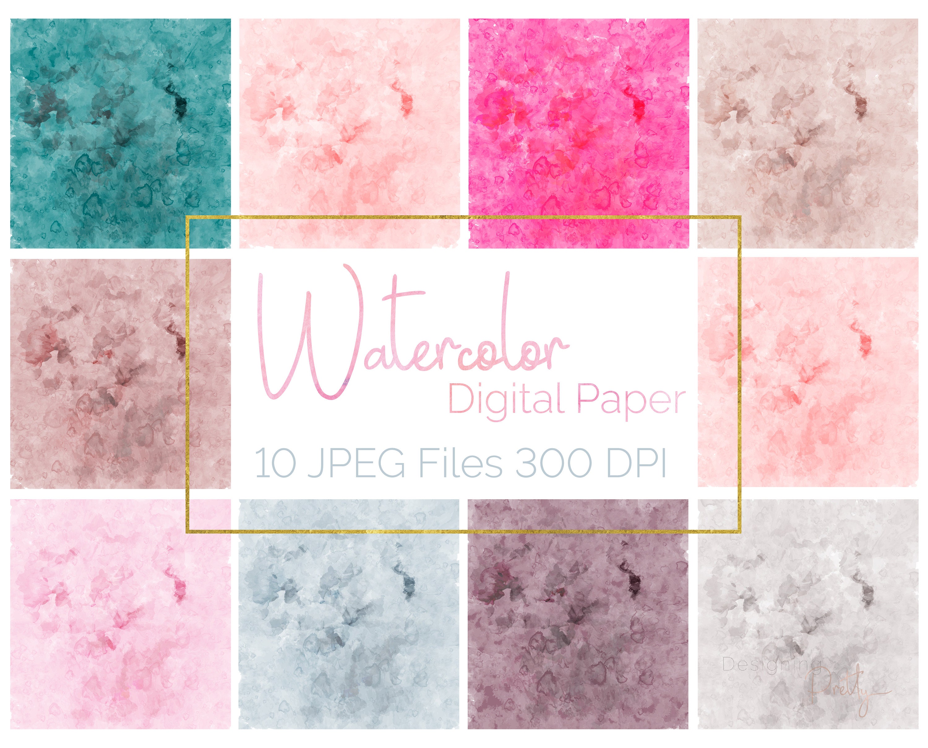 Watercolor Digital Paper/ Backgrounds/ Watercolor Branding - Etsy