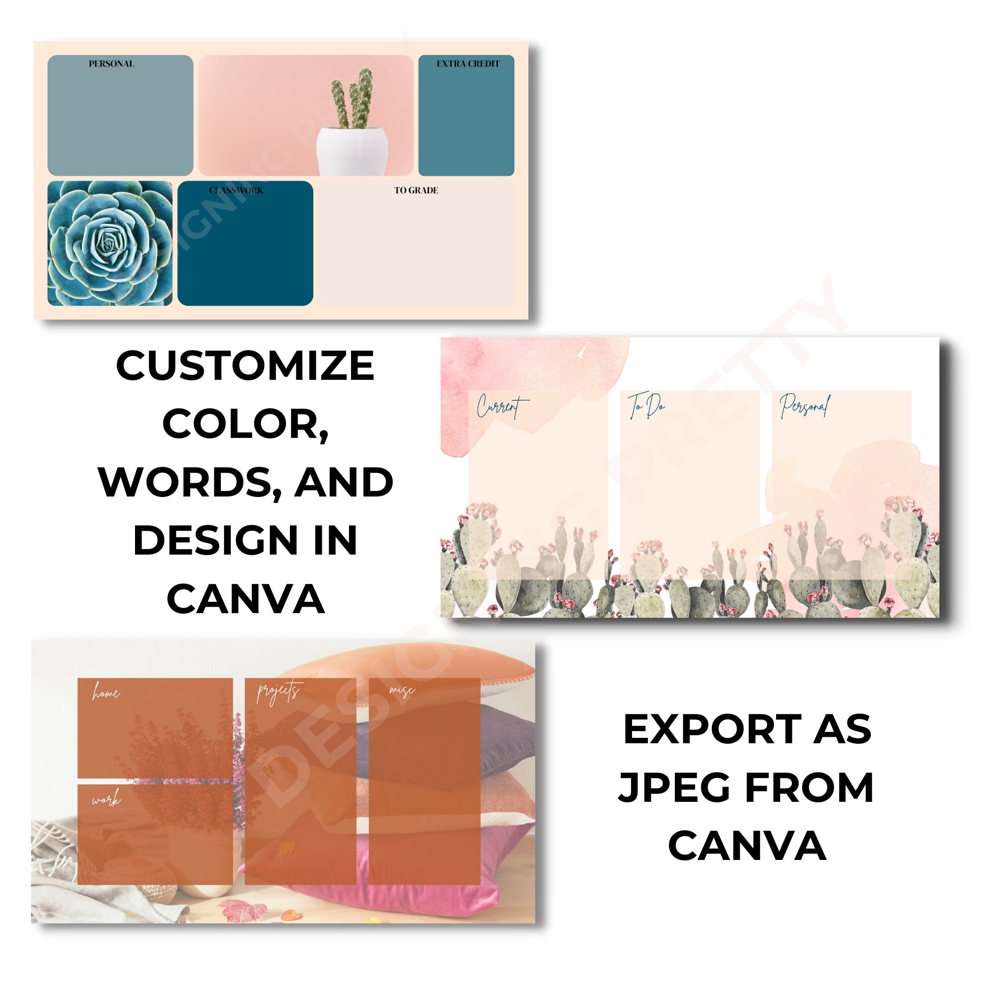 Desktop Screensavers| Desktop Organizers| Boho Editable Design - Etsy