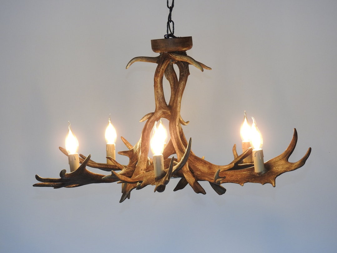 Real Fallow Deer Antler Chandelier for 6 Lights With Candle Bulb Holders - Etsy