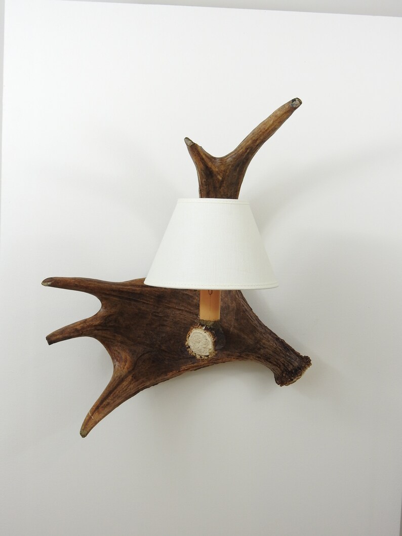 Moose Antler Wall Sconce With Shades - Etsy