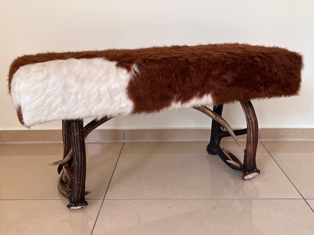 Antler Bench With Cowskin - Etsy
