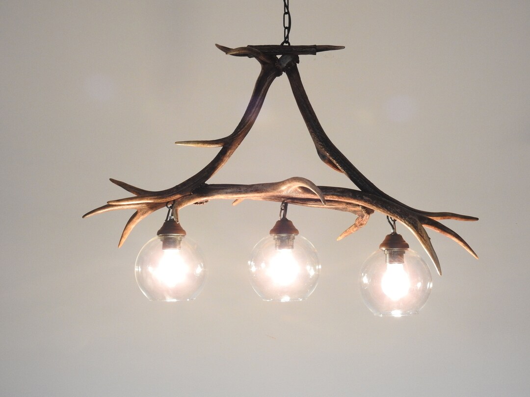 Deer Antler Chandelier for 3 Lights in Rustic Style - Etsy