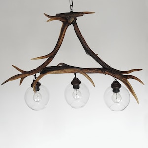 Deer Antler Chandelier for 3 Lights in Rustic Style - Etsy