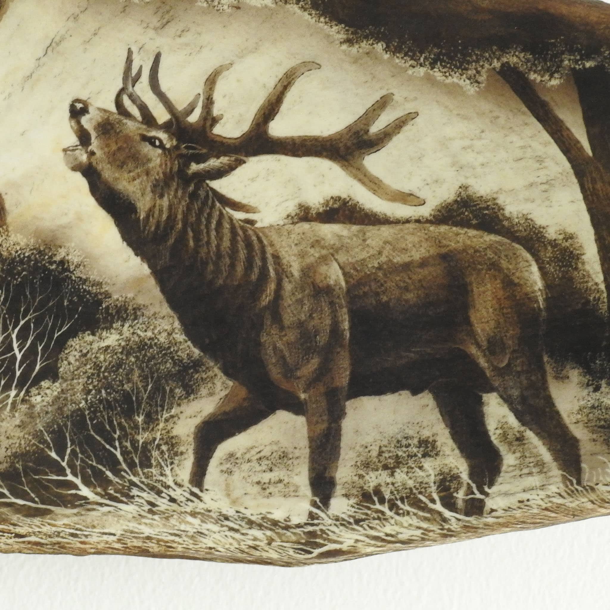 Real Moose Antler Carving Shows Roaring Deers - Etsy