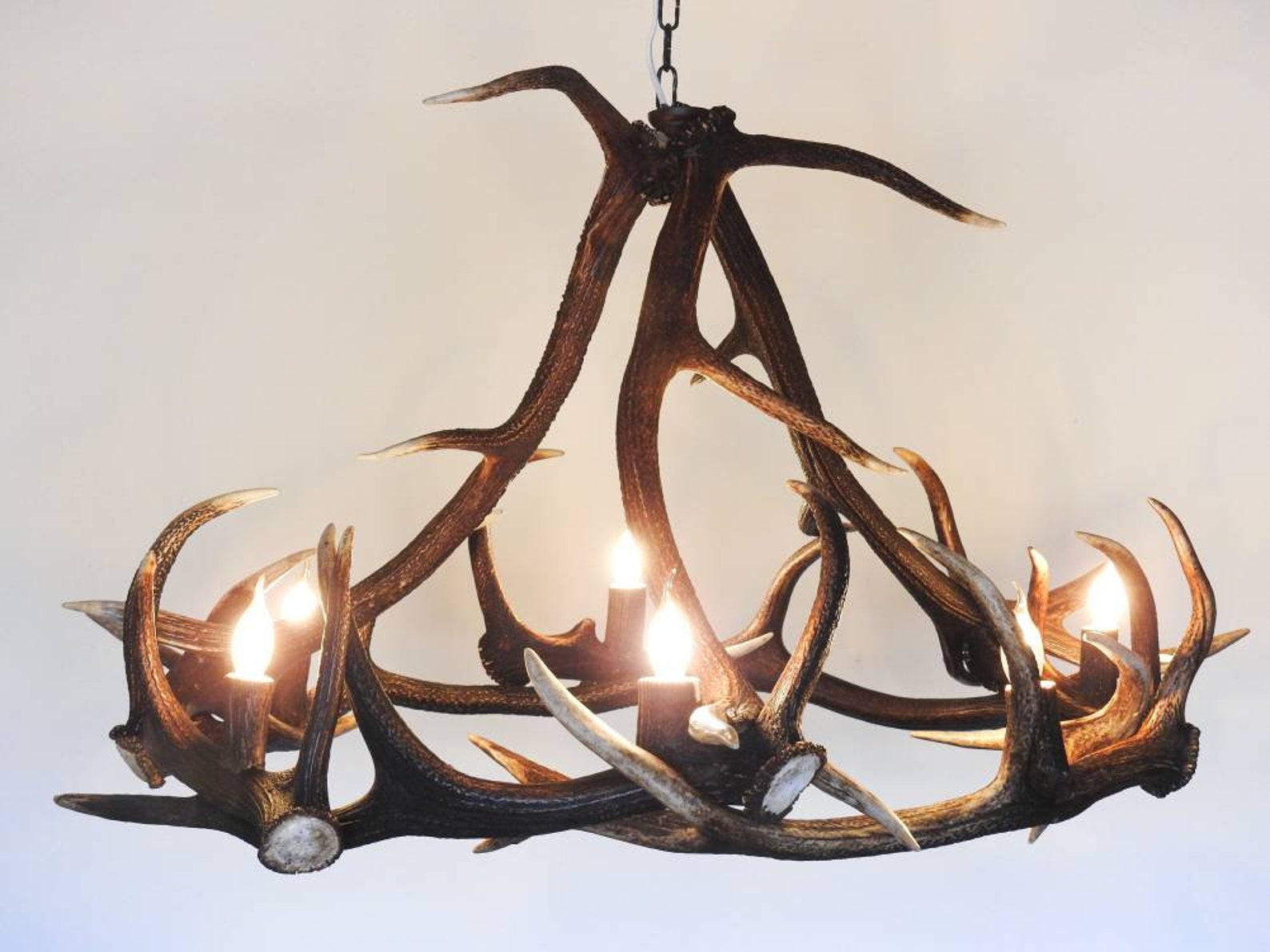 Real Deer Antler Round Chandelier | Etsy