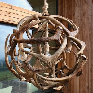 Real Moose Antler Ball Chandelier - Etsy