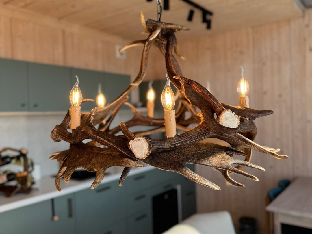Real Rustic Antler Chandelier for Farmhouse - Etsy