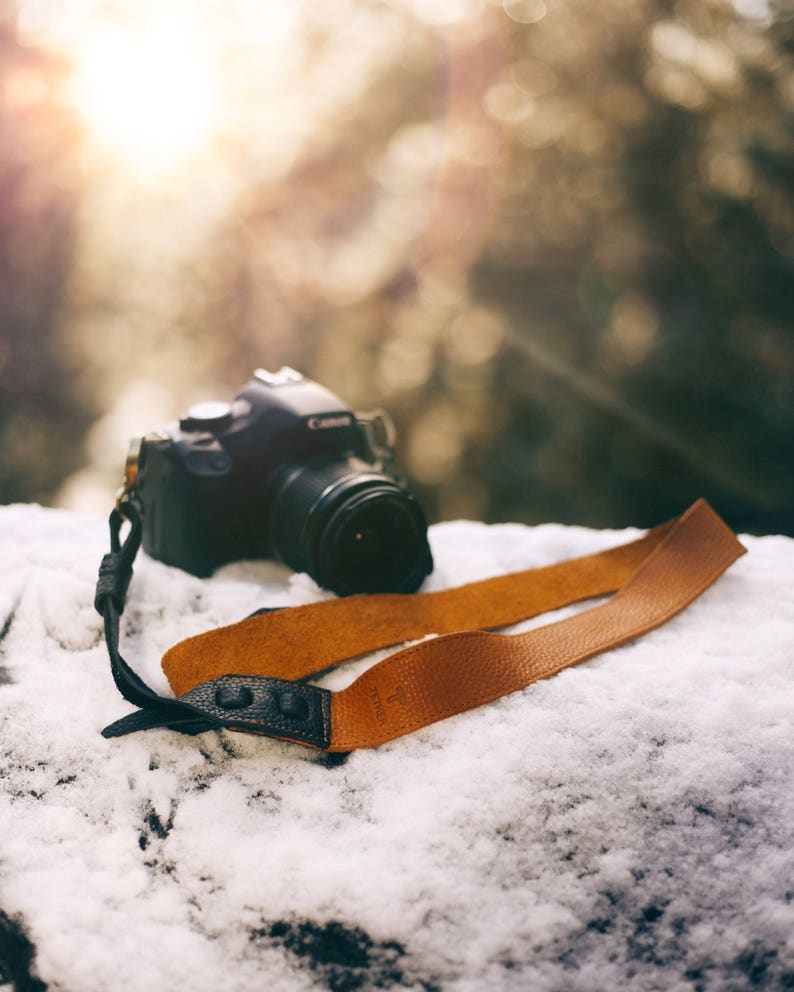 Tan Cross-body Personalized Leather Camera Strap for - Etsy