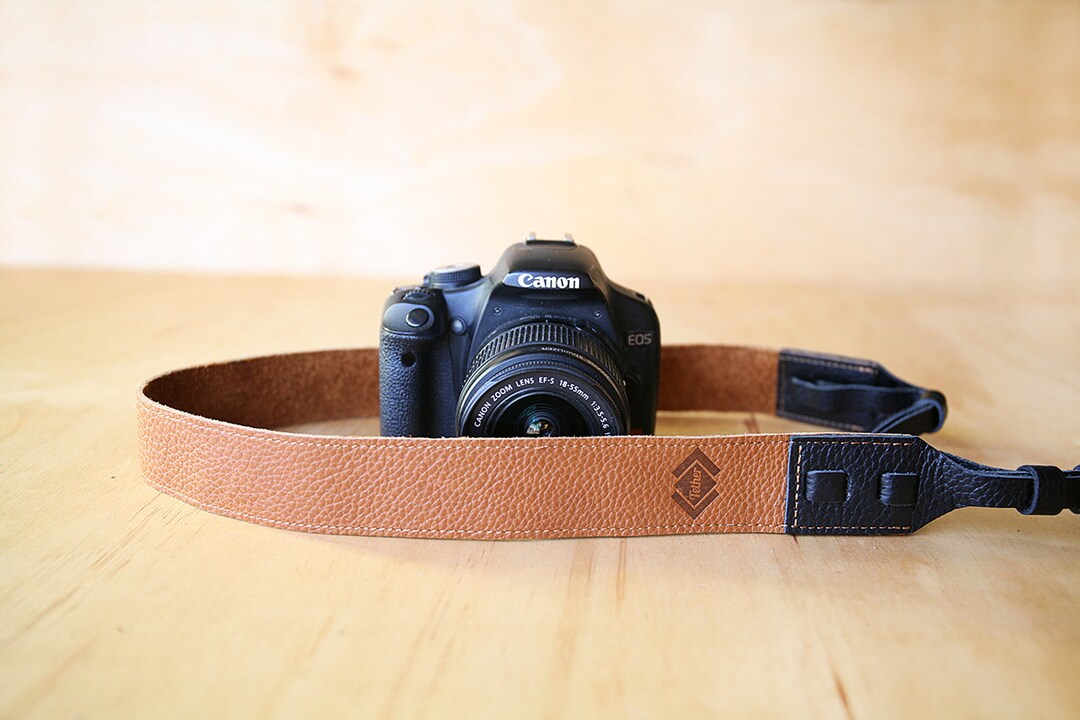 Camera Strap Crossbody Tan/black Leather Camera Strap for - Etsy
