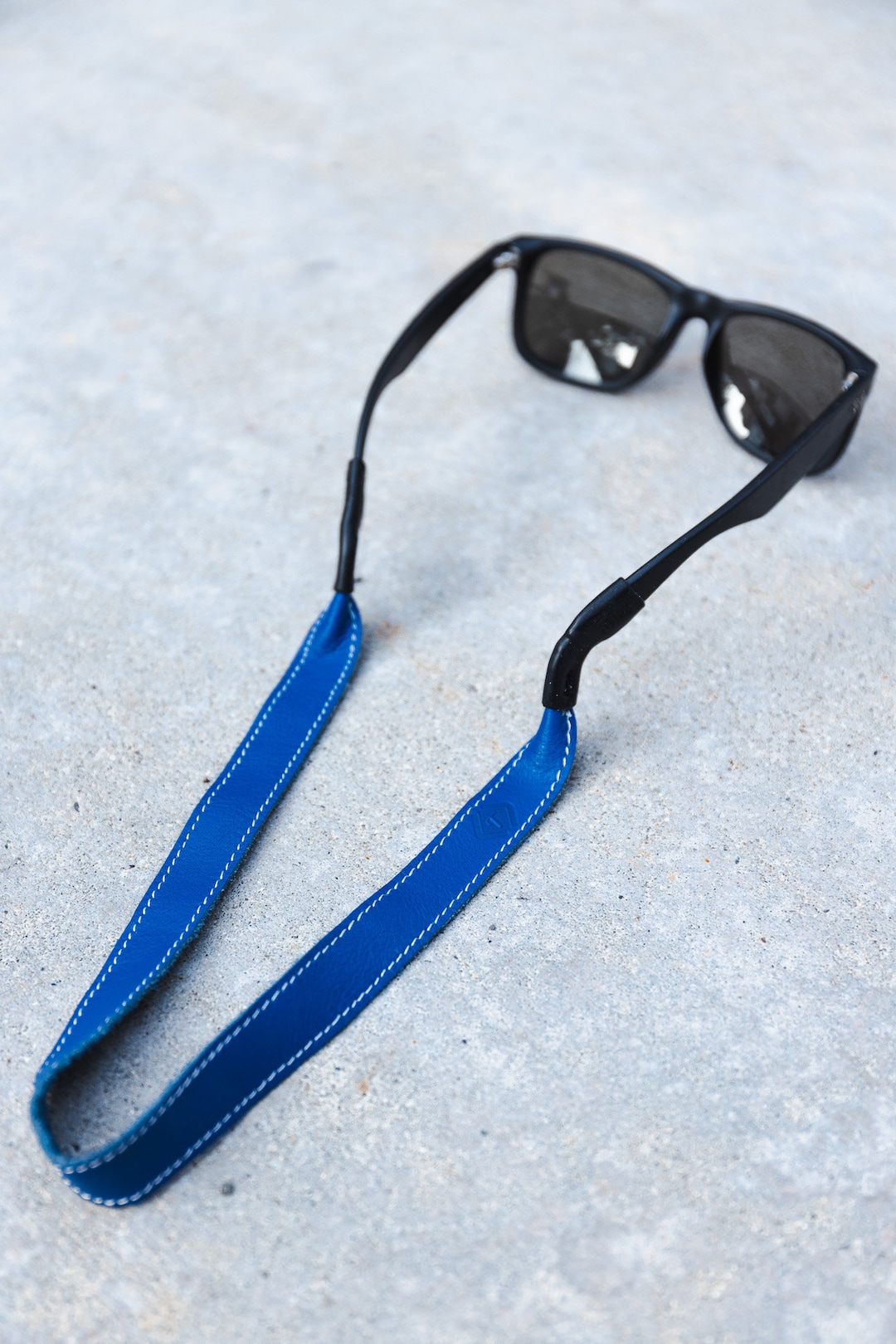Blue Leather Sunglass Strap, Full Grain Leather, Monogram Option - Etsy