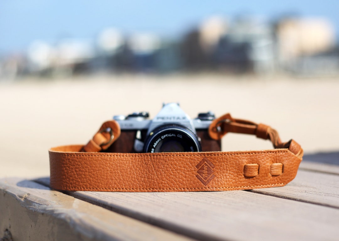 Tan Leather Camera Strap for DSLR or SLR Camera, DSLR Camera Strap ...