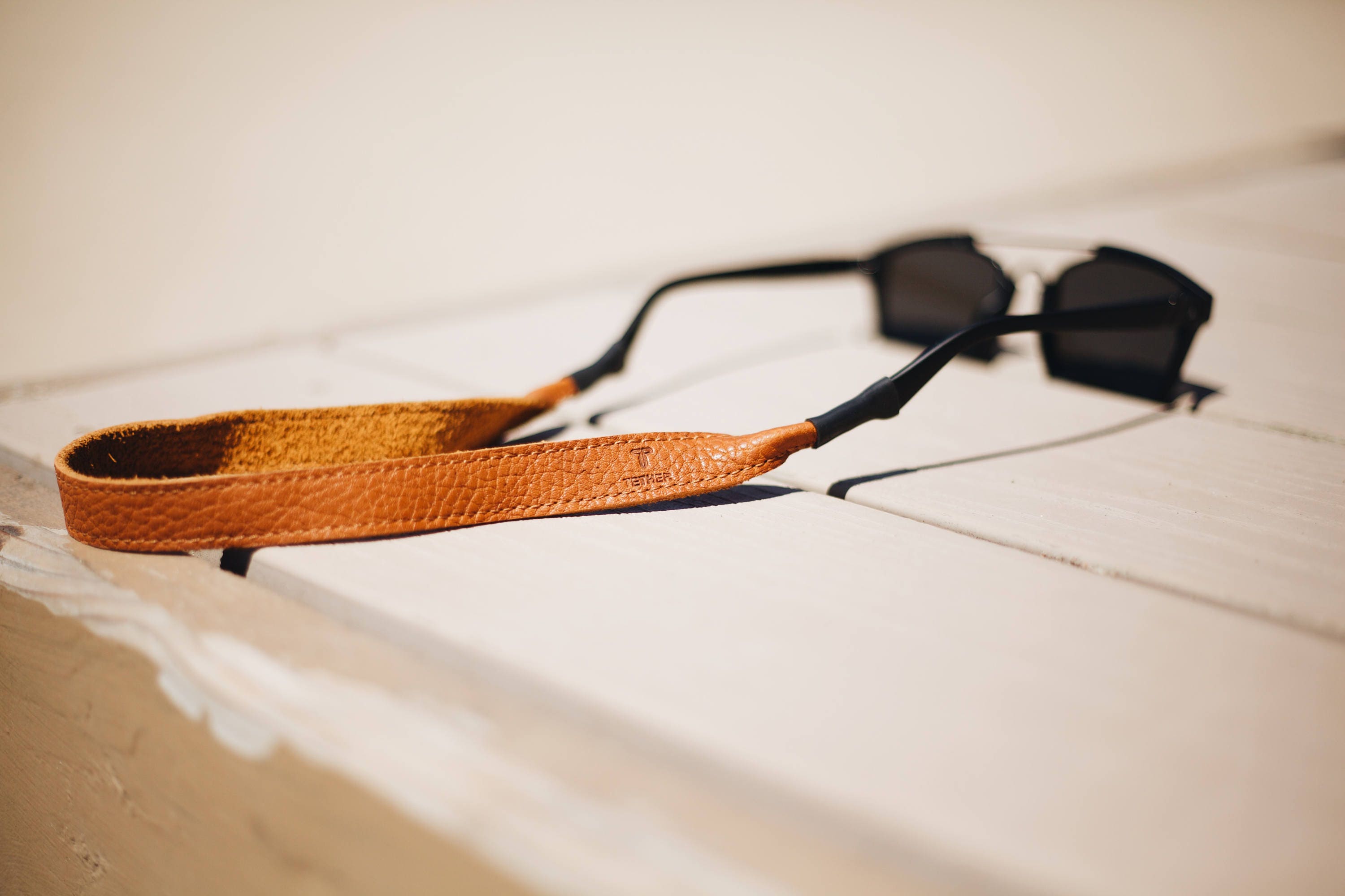 Tan Leather Sunglass Strap / Sunglass retainer / Strap for