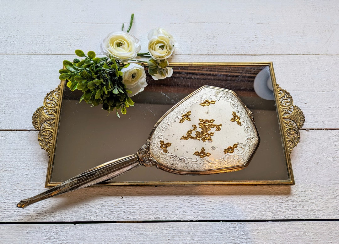 Vintage Hand Held Mirror, Vanity Mirror, Salon Decor - Etsy