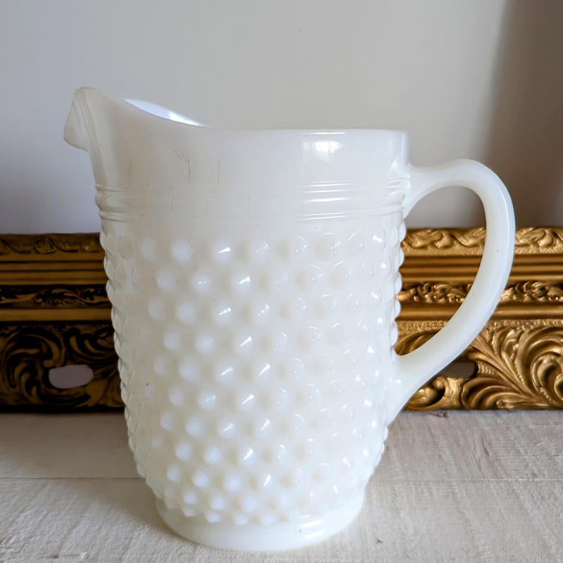 Milk Glass Pitcher - Etsy