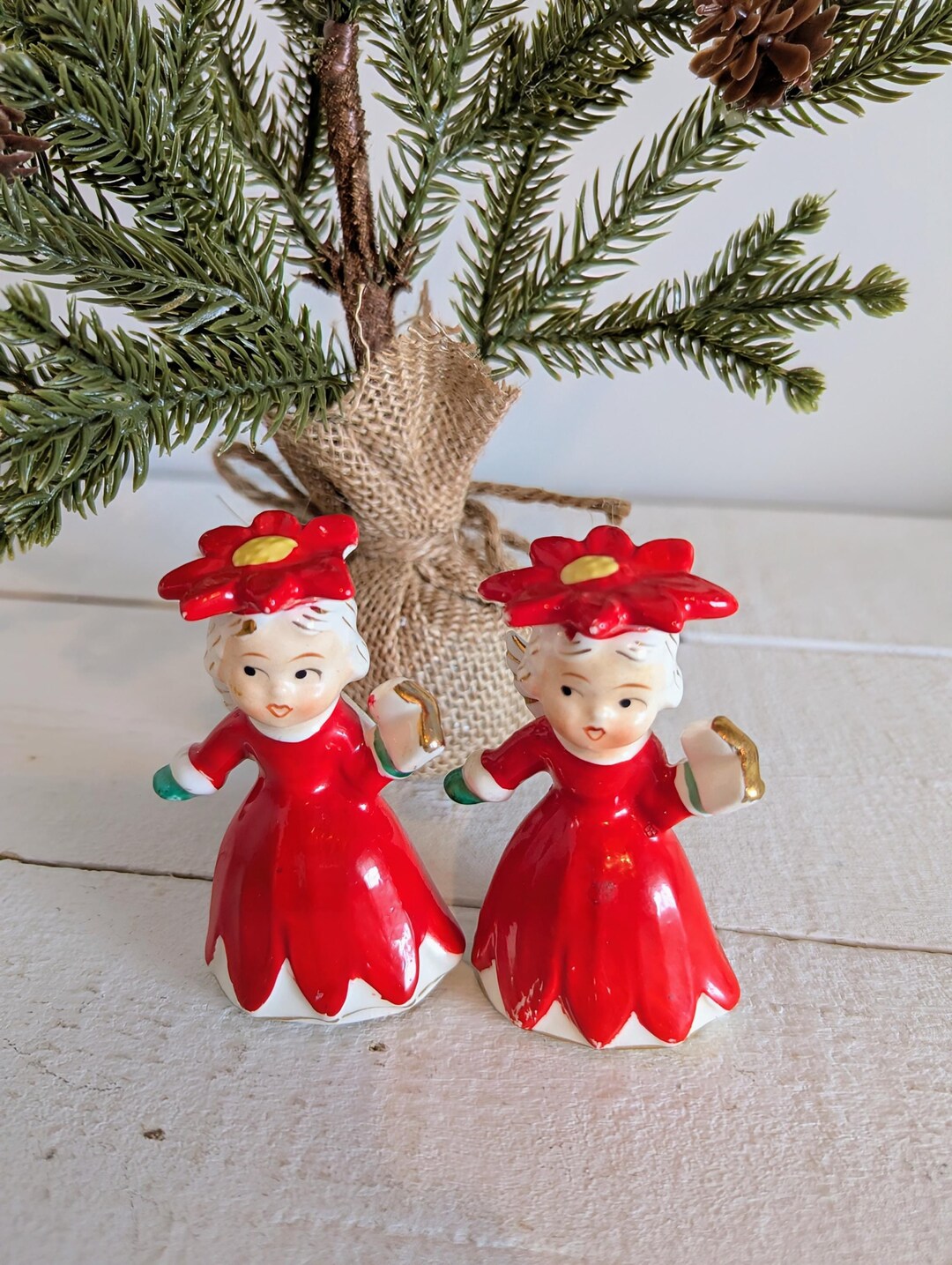 Vintage Angel Fairy Girl Salt and Pepper Shakers, Vintage Christmas ...