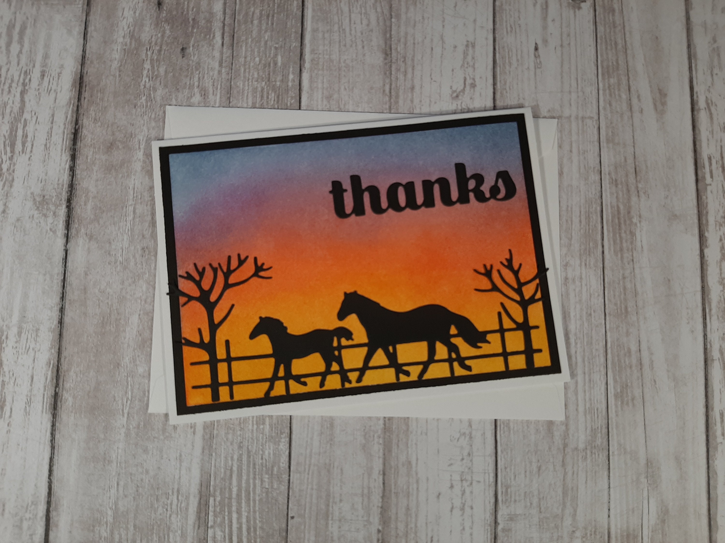 Handmade Horse Thank You Card Thank You Card for Horse Lover - Etsy