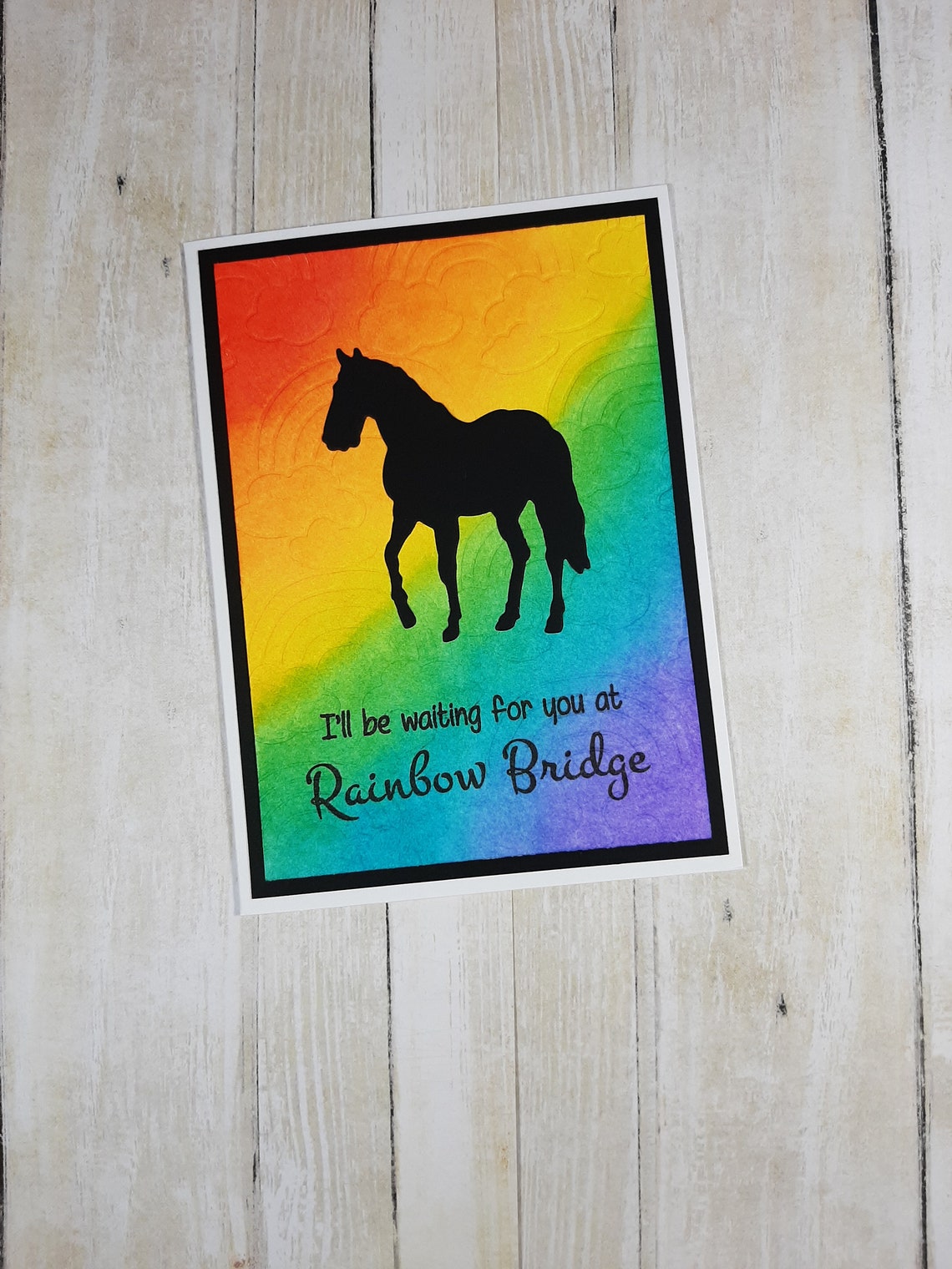 Handmade Horse Rainbow Bridge Card, Horse Memorial Card, Horse Sympathy ...