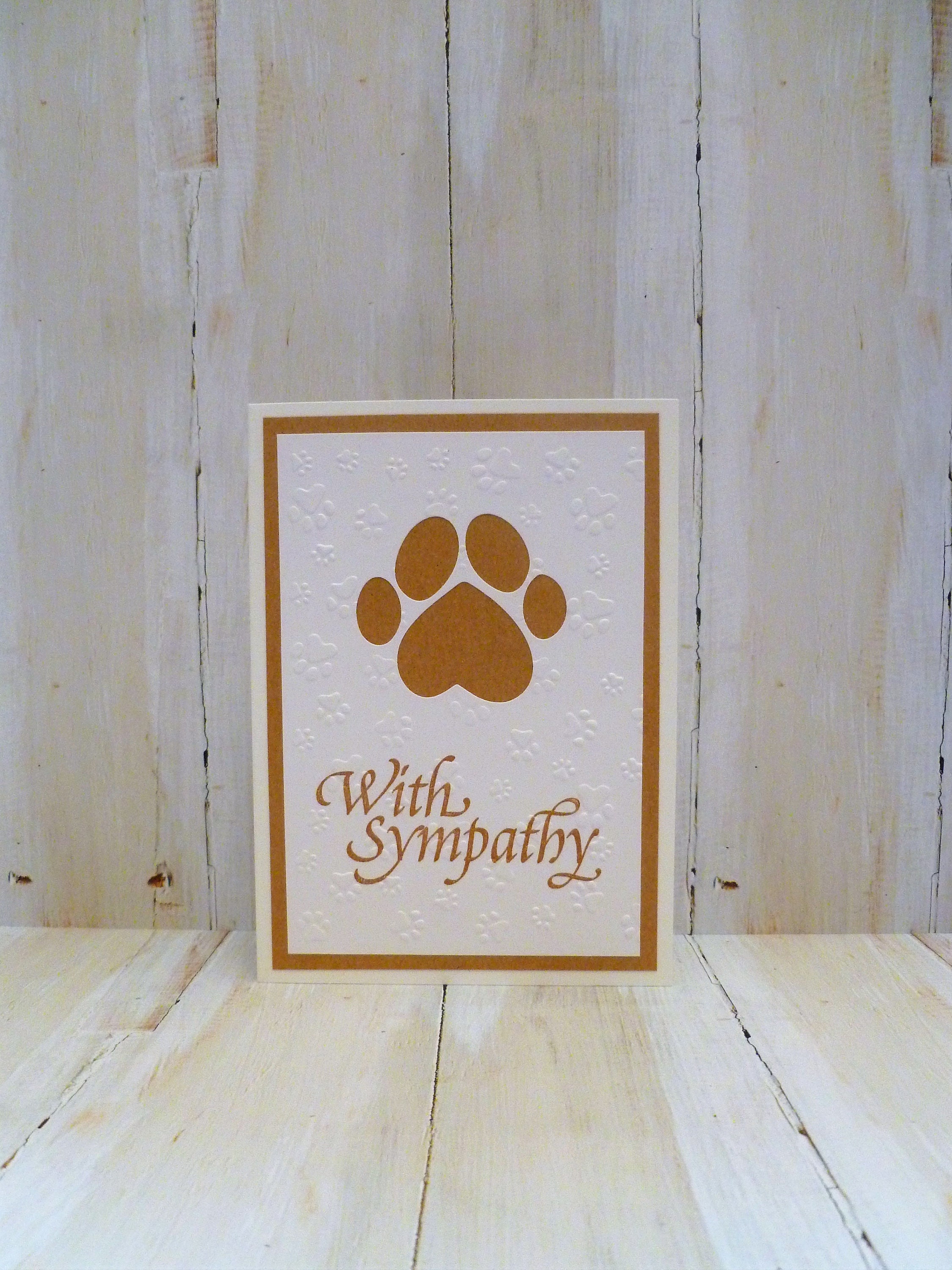 Handmade Paw Print Sympathy Card Paw Print Memorial Card Pet | Etsy
