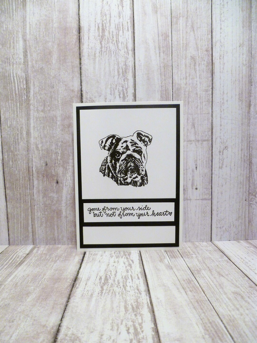 Handmade Bulldog Memorial Card, Bulldog Sympathy Card, Loss of Bulldog ...