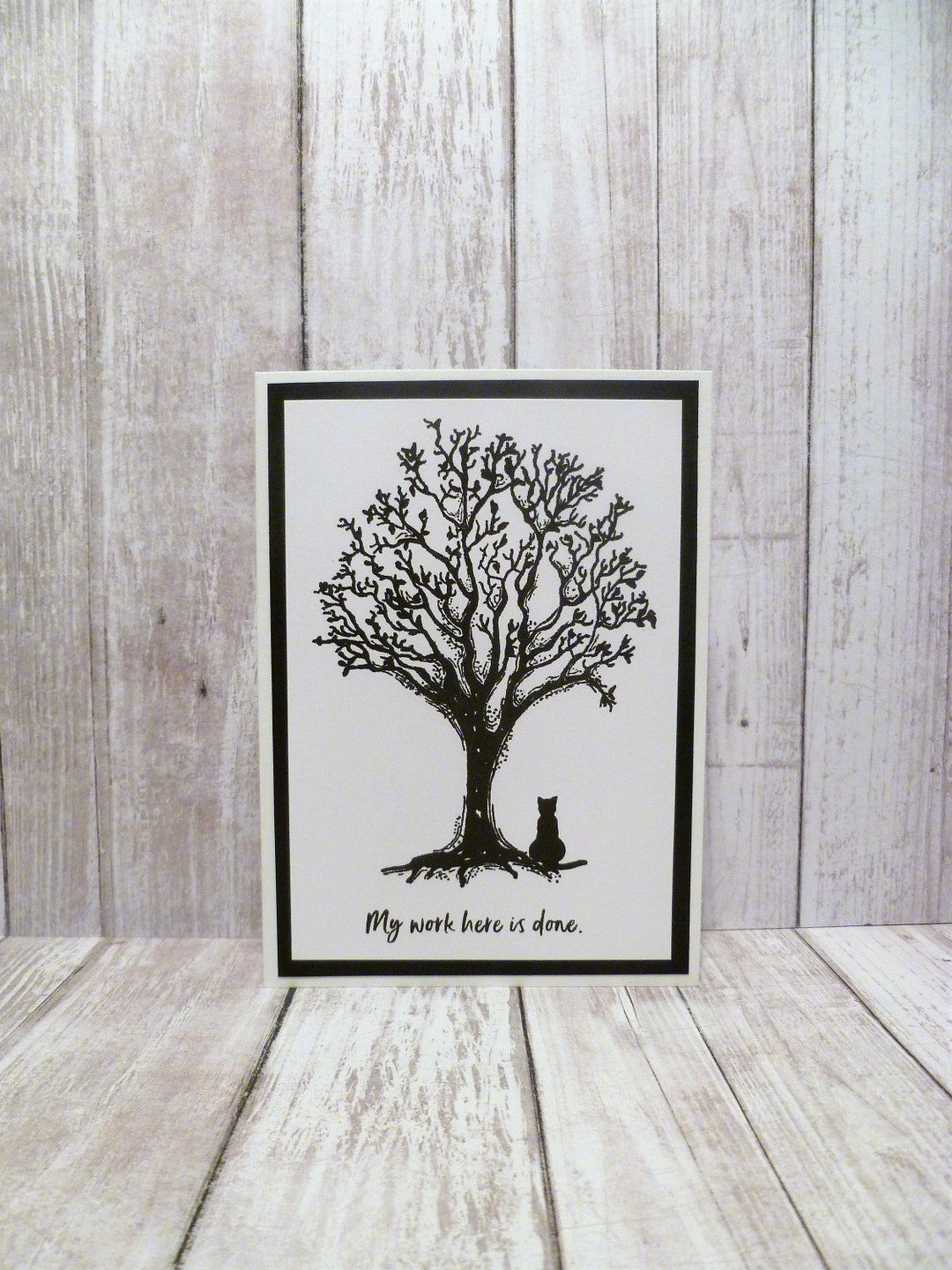 Handmade Cat Memorial Card, Black Cat Sympathy Card, Cat Condolence ...