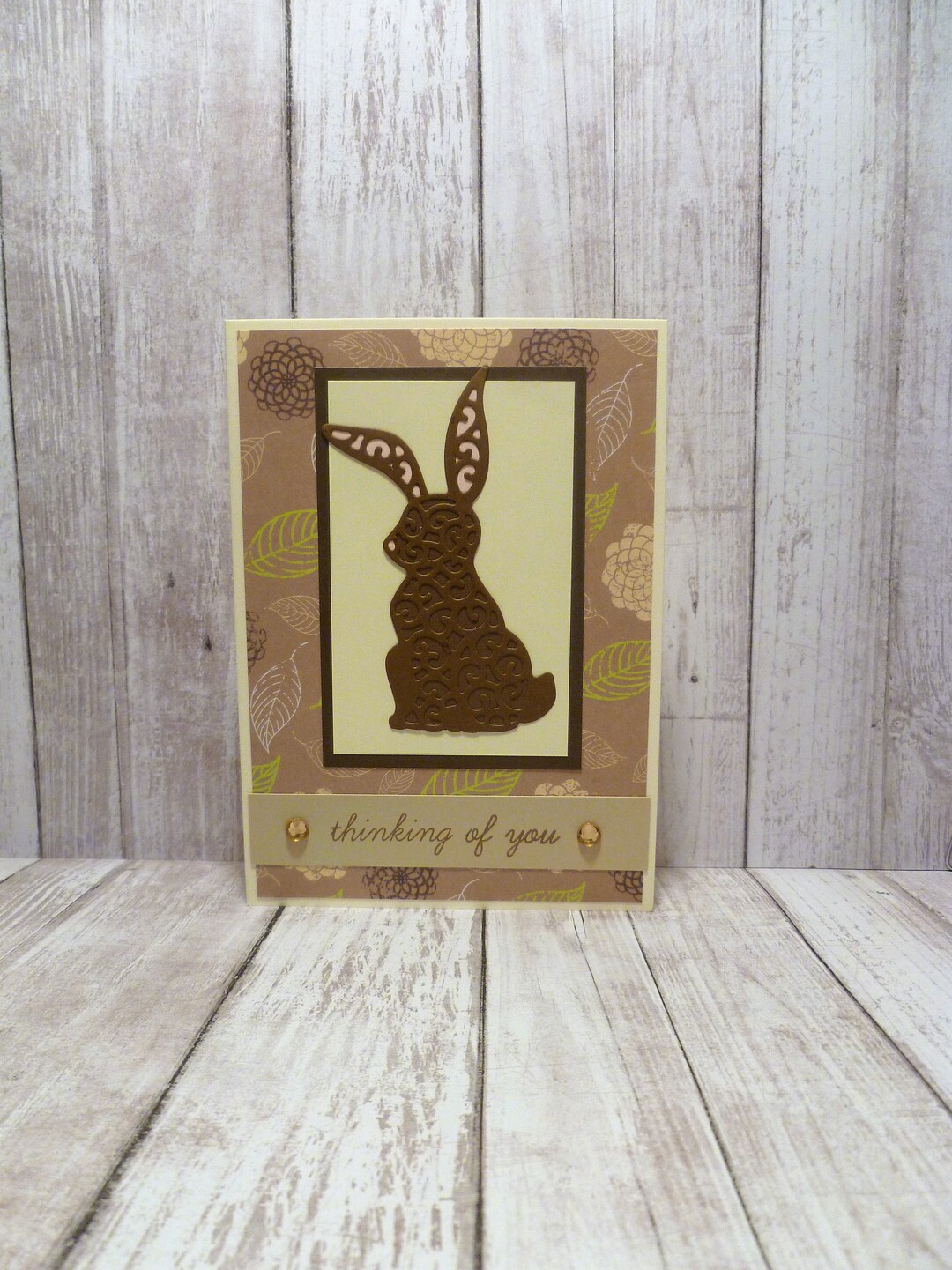 Handmade Brown Rabbit Sympathy Card, Brown Bunny Sympathy Card, Rabbit ...