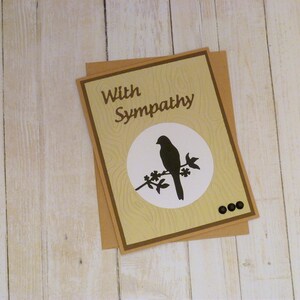 Handmade Bird Sympathy Card, Bird Memorial Card, Bird Sympathy Gift ...