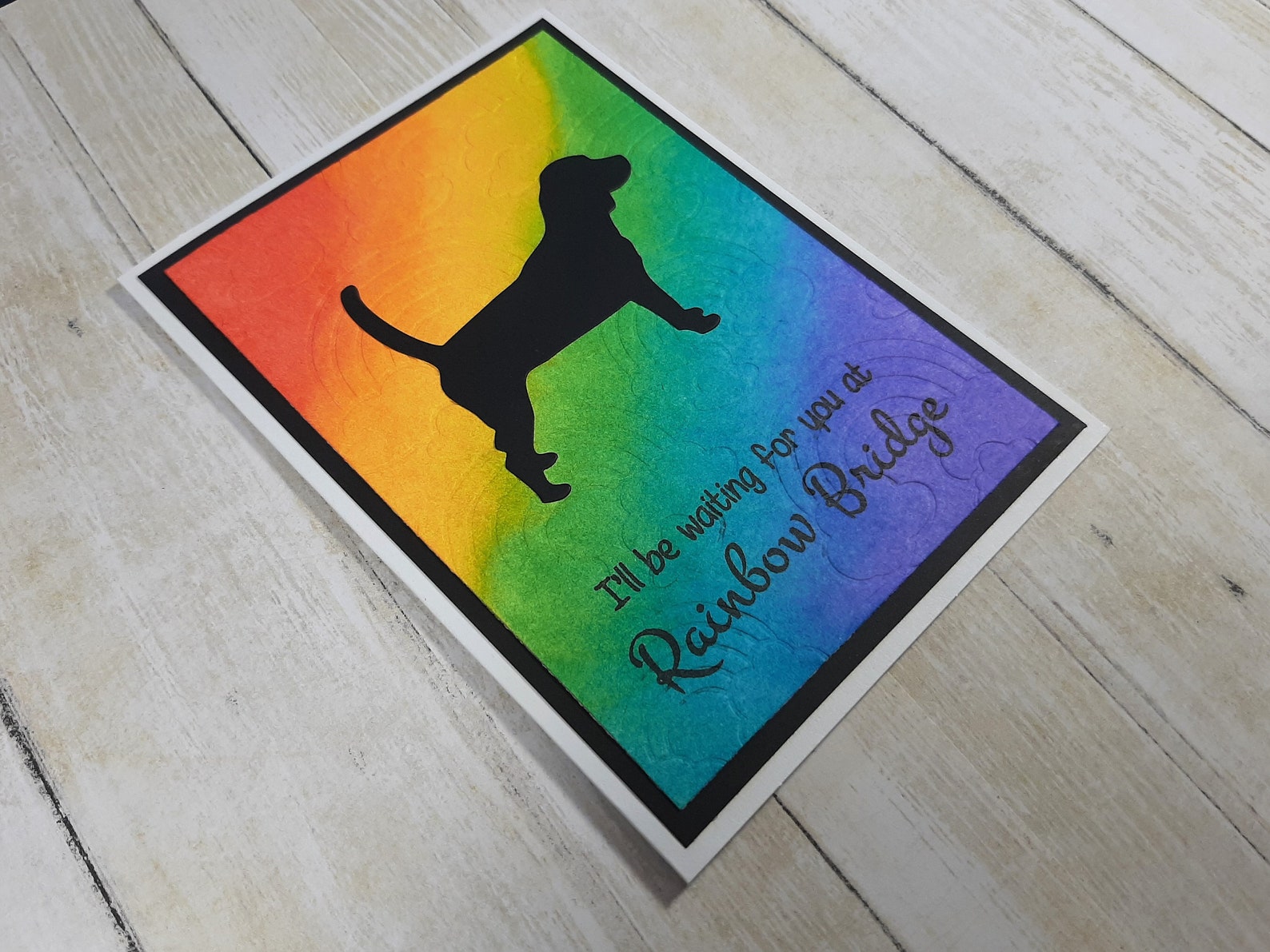 Handmade Labrador Rainbow Bridge Card, Beagle Rainbow Bridge Card, Dog ...
