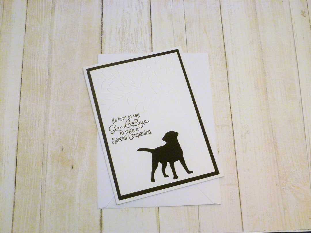 Handmade Black Labrador Sympathy Card, Black Lab Memorial Card ...