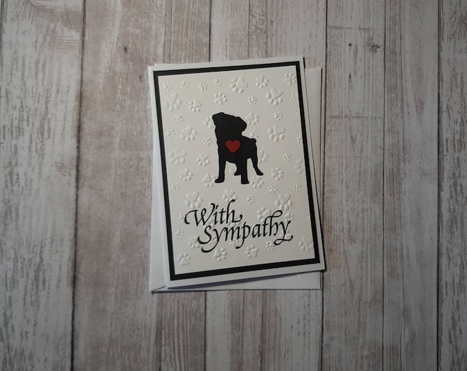 Handmade Pug Sympathy Card, Pug Condolence Gift, Loss of Pug Card - Etsy
