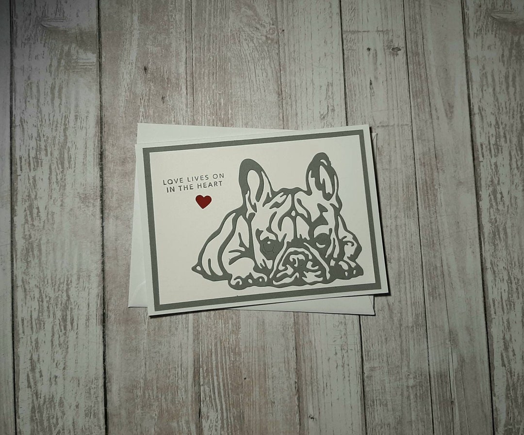 Handmade French Bulldog Sympathy Card, French Bulldog Bereavement Gift ...