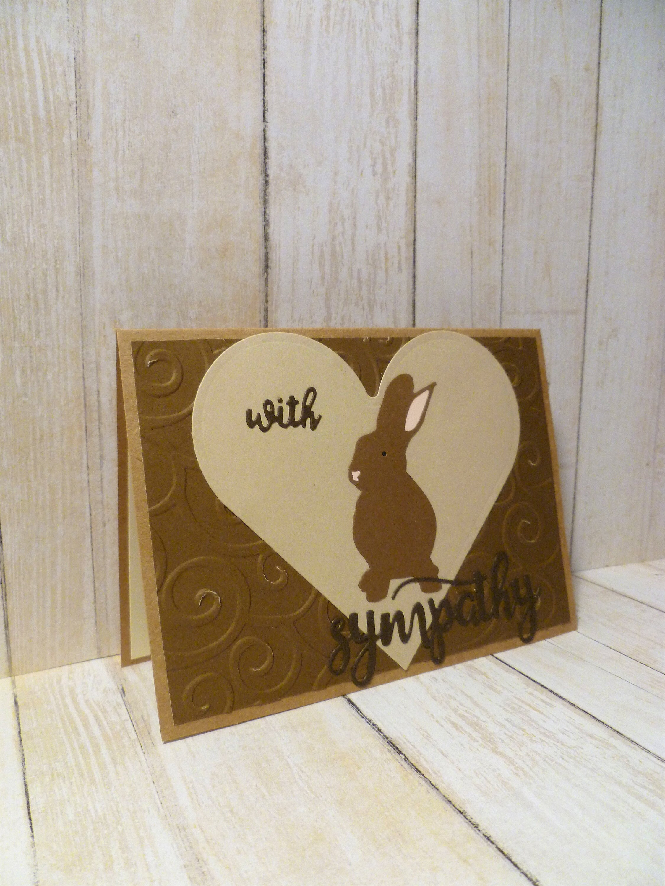 Handmade Brown Rabbit Sympathy Card Brown Bunny Memorial - Etsy