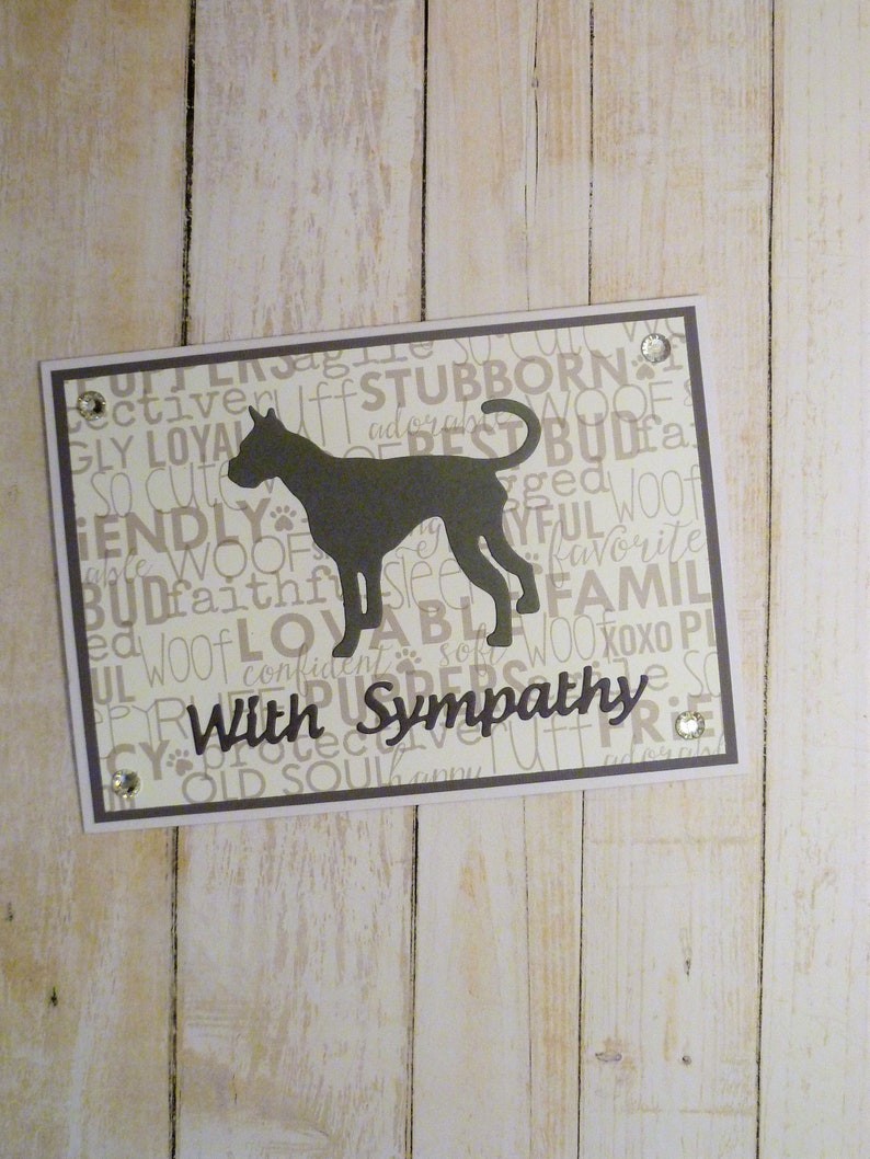 Handmade Blue Steel Great Dane Sympathy Card Silver Great | Etsy