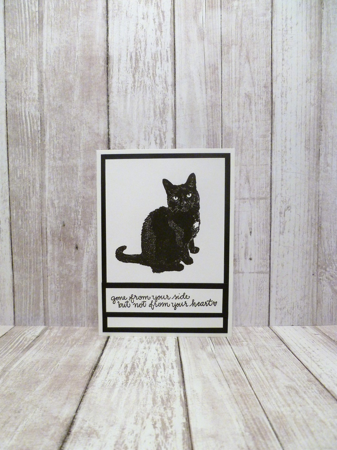 Handmade Black Cat Sympathy Card, Black Cat Memorial Card, Loss of Cat ...
