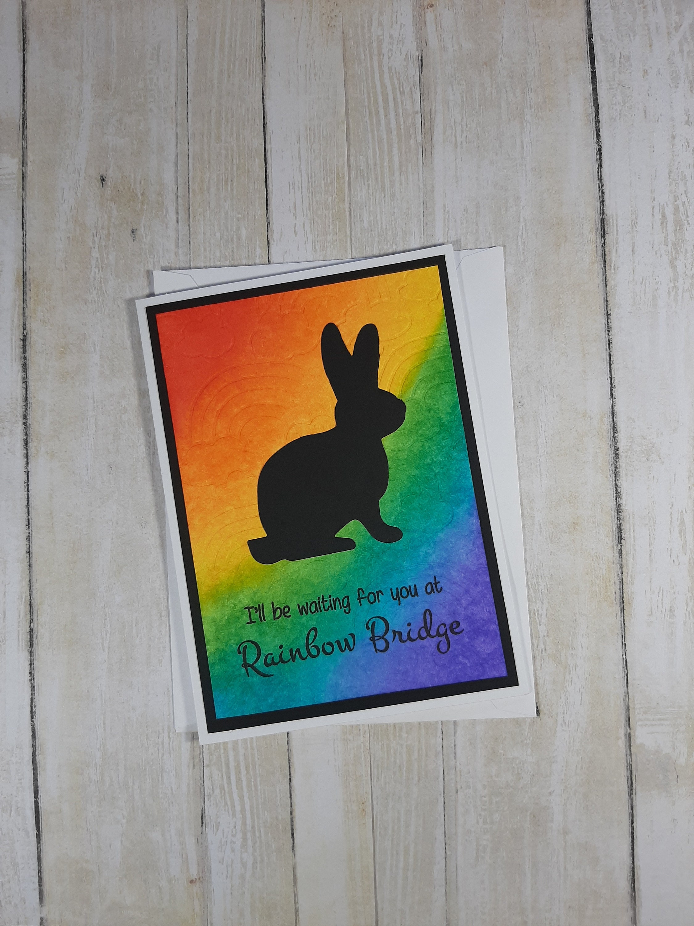 Handmade Rabbit Rainbow Bridge Card Rabbit Sympathy Card - Etsy