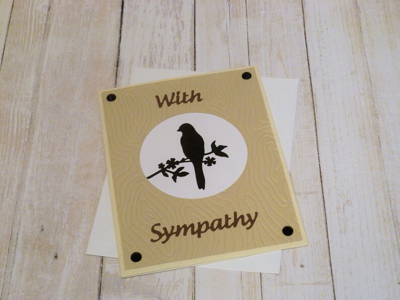 Handmade Bird Sympathy Card, Bird Condolence Card, Bird Memorial Card ...