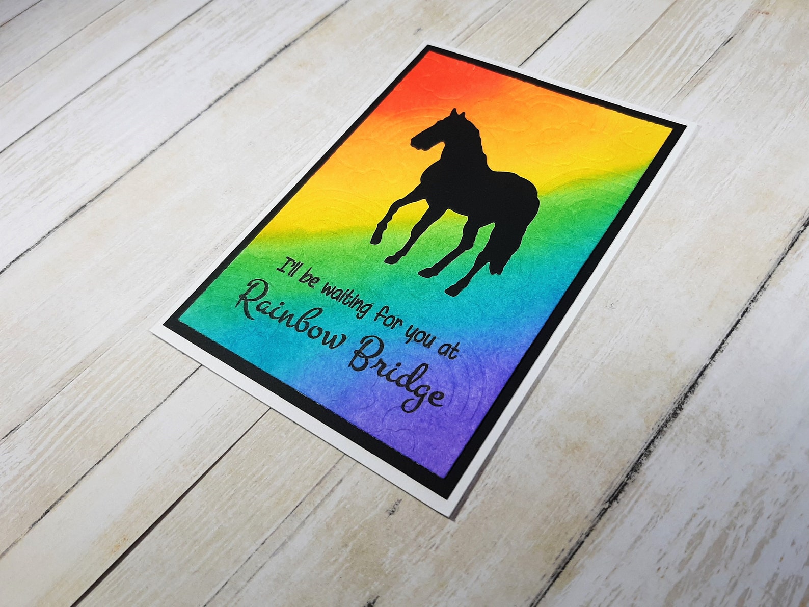 Handmade Horse Rainbow Bridge Card, Horse Memorial Card, Horse Sympathy ...